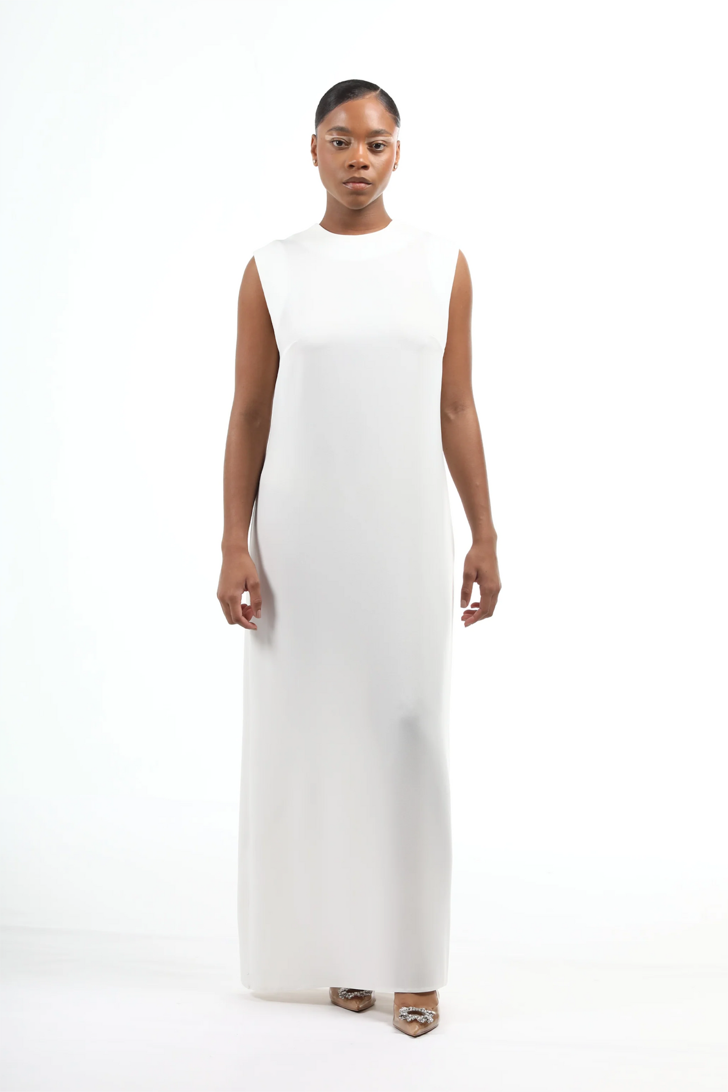 Ishaya - Modest Fashion - Ensemble Robe et pagne Essential Blanc